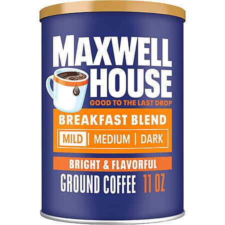 [S&S, AC] $2.18: Maxwell House Breakfast Blend Ground Coffee, Light ...