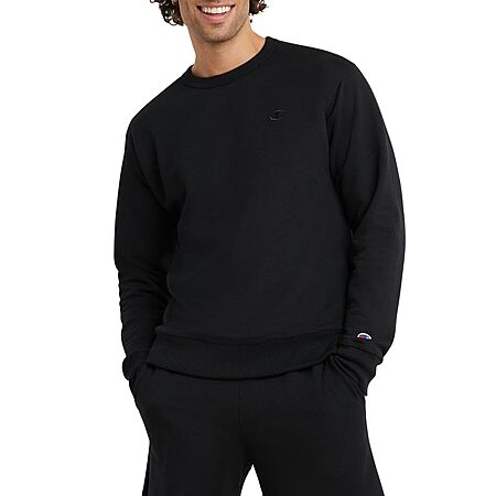 $18.00: Champion Men’s Crewneck Fleece Sweatshirt, C Logo (Various ...