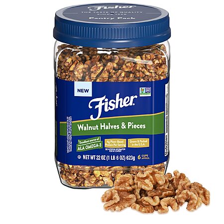[S&S] $13.60: Fisher Chef's Naturals Walnut Halves & Pieces, 22 oz ...