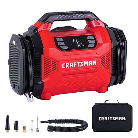 $71.96: CRAFTSMAN Dual Power Tire Inflator Portable Air Compressor, 12V ...