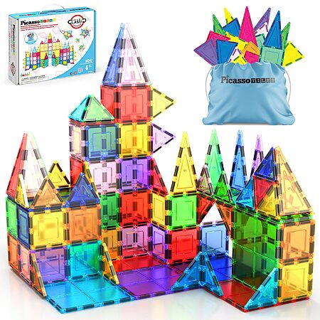 $29.90: PicassoTiles 100 Piece Magnet Building Tiles, Clear Magnetic 3D ...