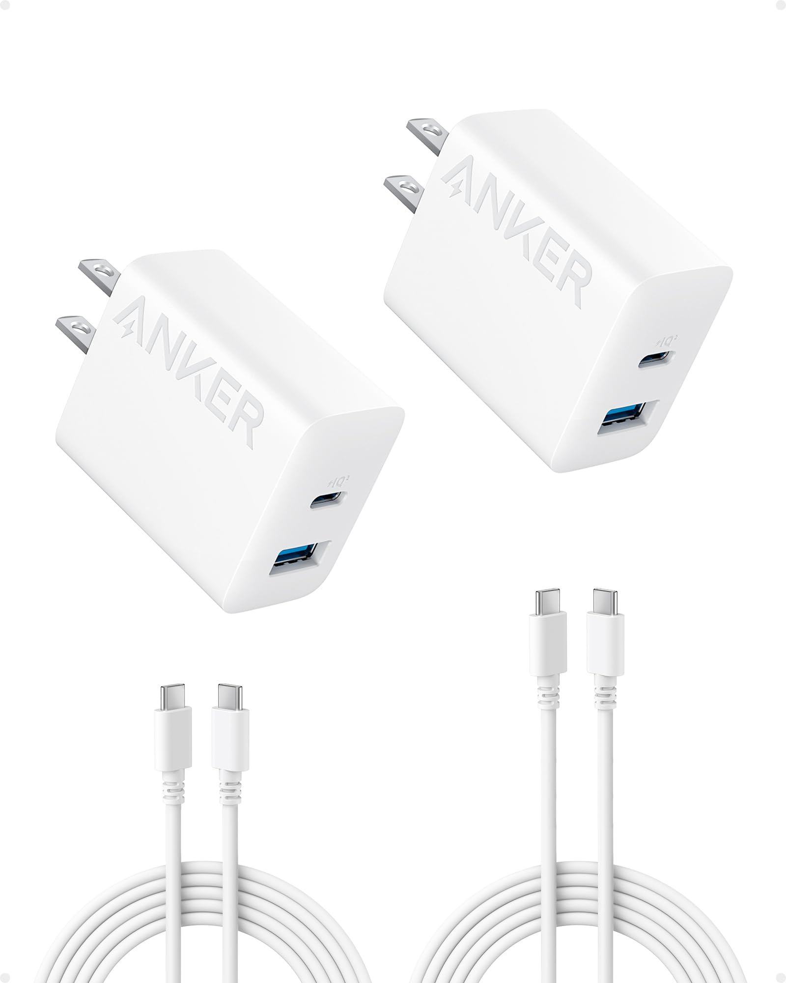 Anker iPhone 16 Charger 2-Pack 20W Fast Wall Charger with 2 Pack 5 ft ...