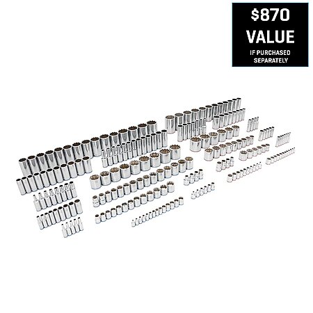 Kobalt 1/4-in 3/8-in 1/2-in Drive Standard (SAE) and Metric Shallow ...