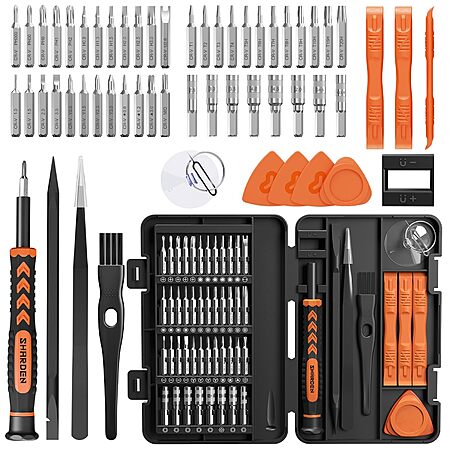58-Piece Sharden Small Precision Magnetic Mini Screwdriver Set w/ Case ...
