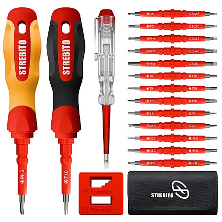 Strebito 30-in-1 1000V Insulated Electrician Magnetic Screwdriver Set ...