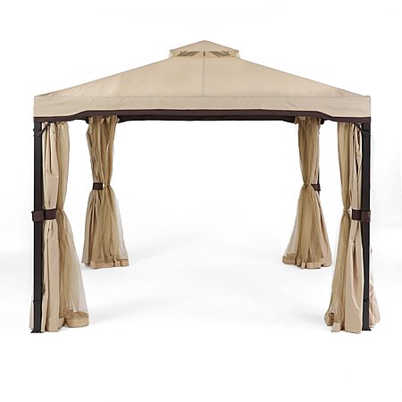 Christopher Knight Home CKH Outdoor Gazebo Canopy with Net Drapery ...
