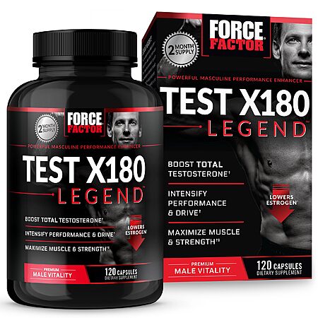 FORCE FACTOR Test X180 Legend Testosterone Booster for Men to Build ...
