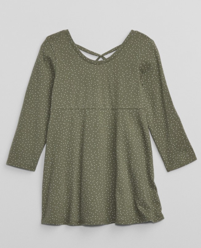 Gap Factory Clearance 60% Off: babyGap Cross-Back Dress (Mesculen Green or blue galaxy stripe ...