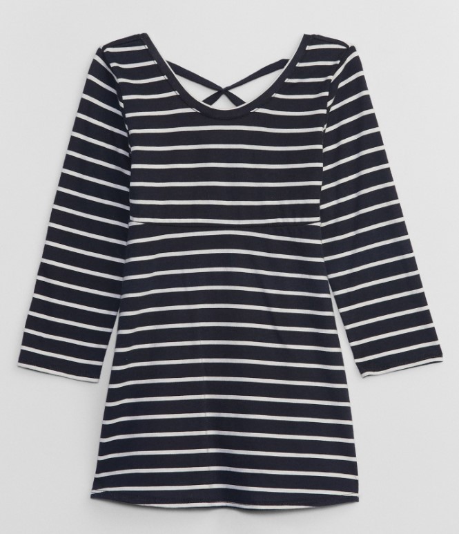 Gap Factory Clearance 60% Off: babyGap Cross-Back Dress (Mesculen Green or blue galaxy stripe ...
