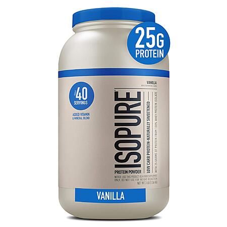 Isopure Whey Protein Isolate Powder (Various Flavors): 3-Lb Vanilla $37 ...