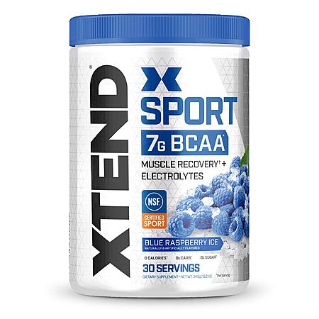 30-Servings XTEND Sport BCAA Recovery + Electrolyte Powder (Blue ...