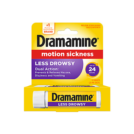 8-Count Dramamine Motion Sickness Less Drowsy Tablets $2.34, 12-Count ...