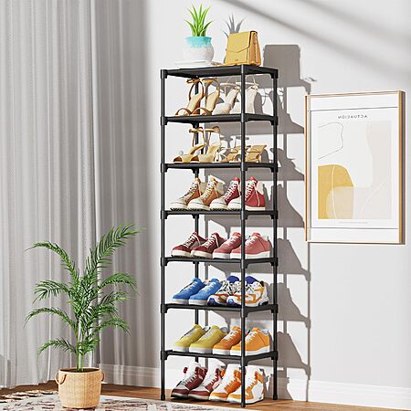 7-Tier Kitsure Stackable Shoe Organizer Rack (X-Large, Black) $9.99 ...
