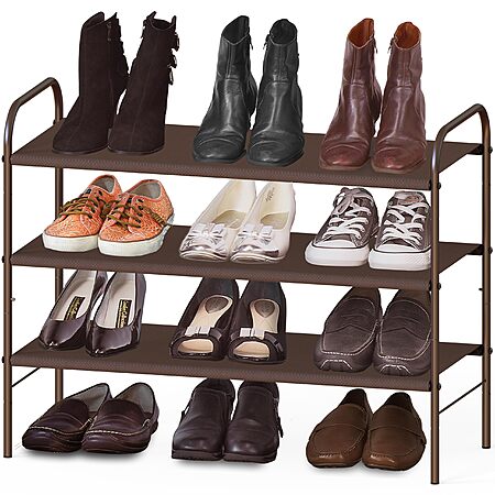 3-Tier Simple Houseware Shoe Rack Storage Organizer (Bronze or Grey ...