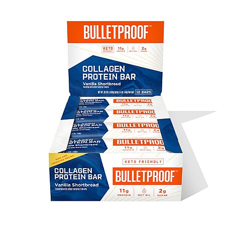 12-Pack 1.4-Oz Bulletproof Collagen Protein Bars (Various) $16.49 w/ S ...