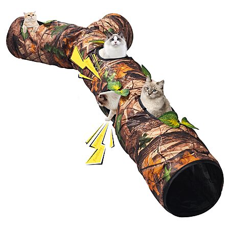 59" FelRelWel Foldable Tree Trunk Tunnel Toy for Cats (Various) from ...