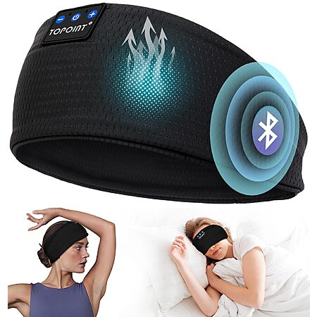 TOPOINT Sleep Mask/Headband w/ 5.4 Bluetooth Headphones $7.98 + Free ...