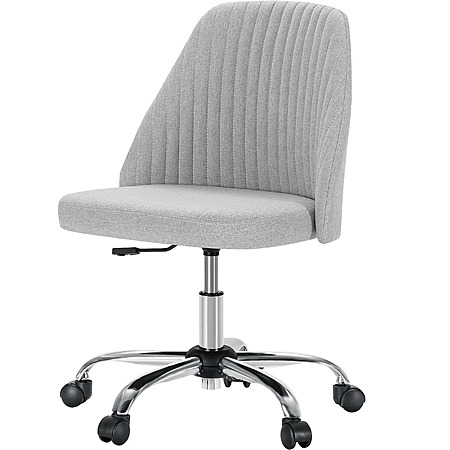 EDX Vanity Chair, Armless Desk Chair with Wheels, Adjustable Swivel ...