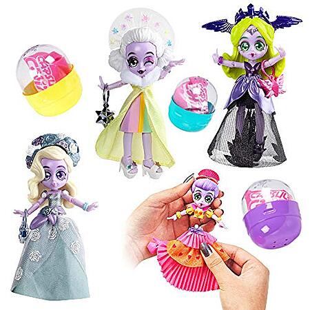 Capsule Chix Ultimix 4 Pack (60+ Pieces) 4.5" Dolls w/ Capsule Machine ...