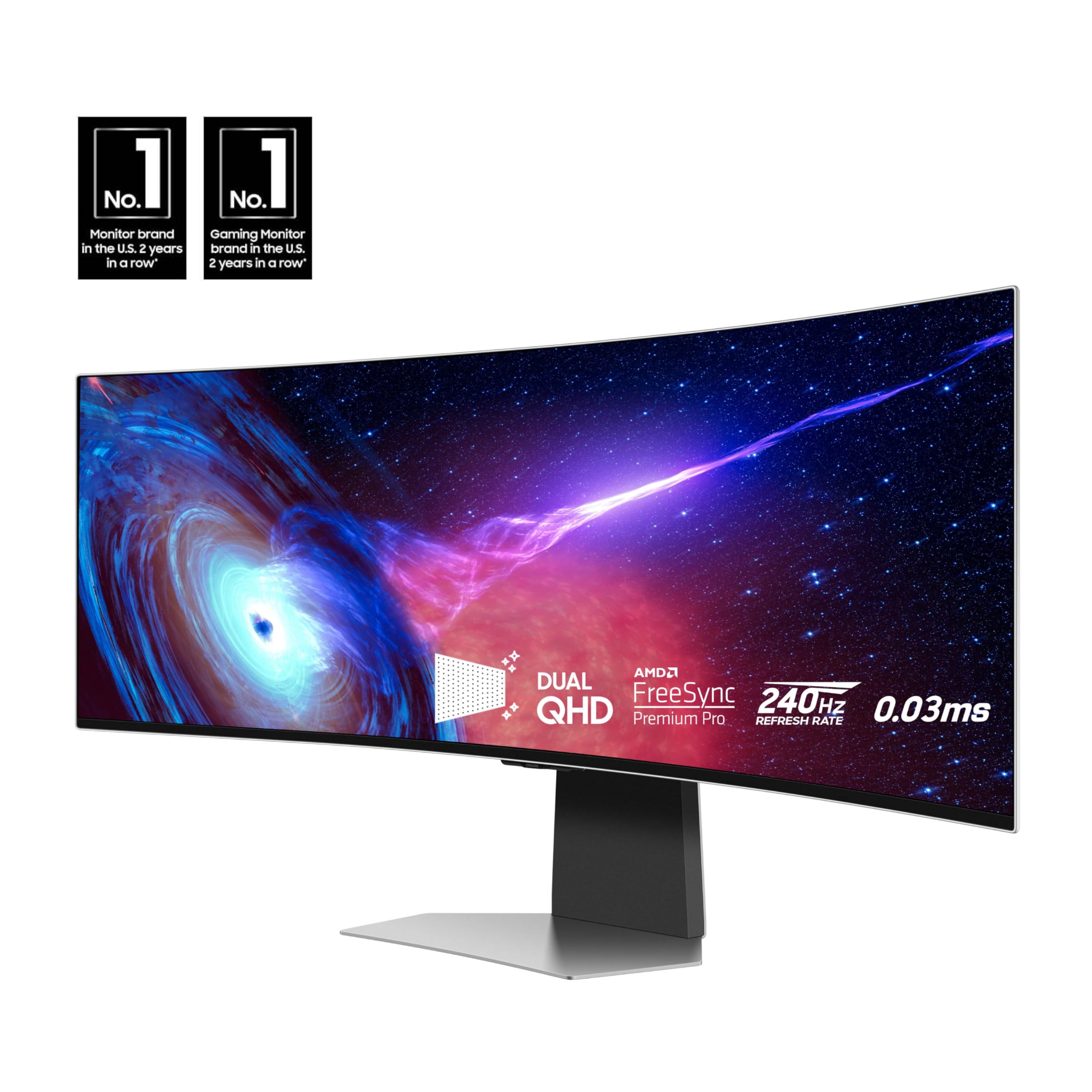 SAMSUNG 49" Odyssey G93SC Series OLED Curved Gaming Monitor, 240Hz, 0 ...