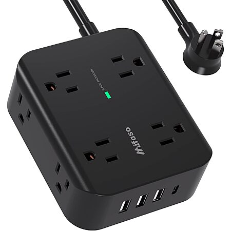 Mifaso Surge Protector Power Strip w/ 8 AC Outlets, 1 USB-C, 3 USB-A ...