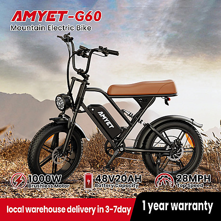 20" AMYET V9-G60 48V 20AH 1000W Fat Tire Ebike (2 colors) - 2025-11-20
