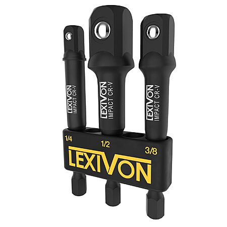 Lexivon Tools: 32-pc HEX Bit Socket Set $30, 3-pc Impact Socket Adapter ...