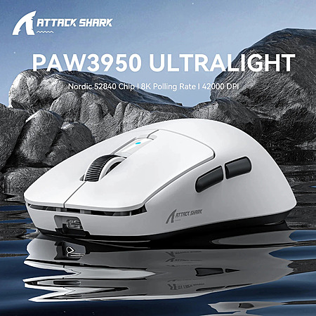 Attack Shark Wireless PAW 3950Max Gaming Mouse: R6 $34 ,R5 Ultra Carbon ...