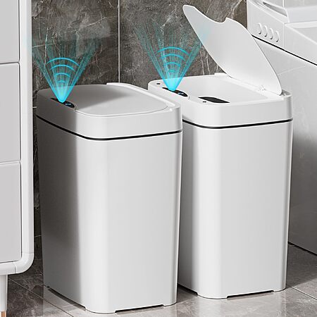 2-Pk 2.7-Gal Vanpopubs Bathroom Touchless Trash Can (White) $22 ...