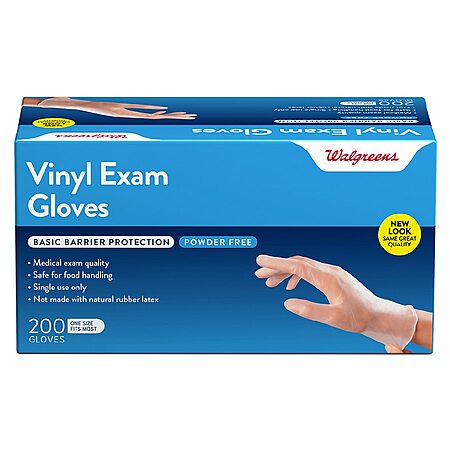 Basic Disposable Vinyl Gloves One Size Fits Most 200 ea/bx @ Walgreens ...