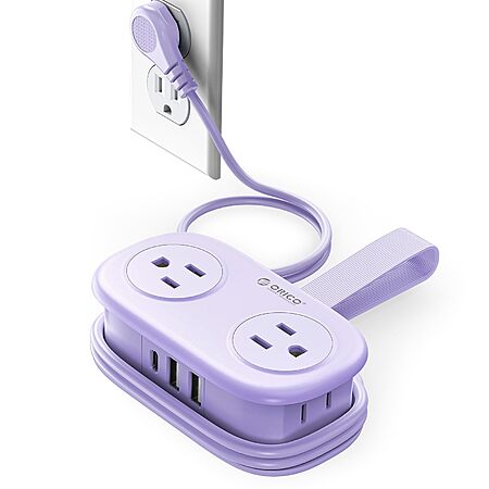ORICO 4FT Purple Cruise Approved Travel Power Strip with 4 AC Outlets ...